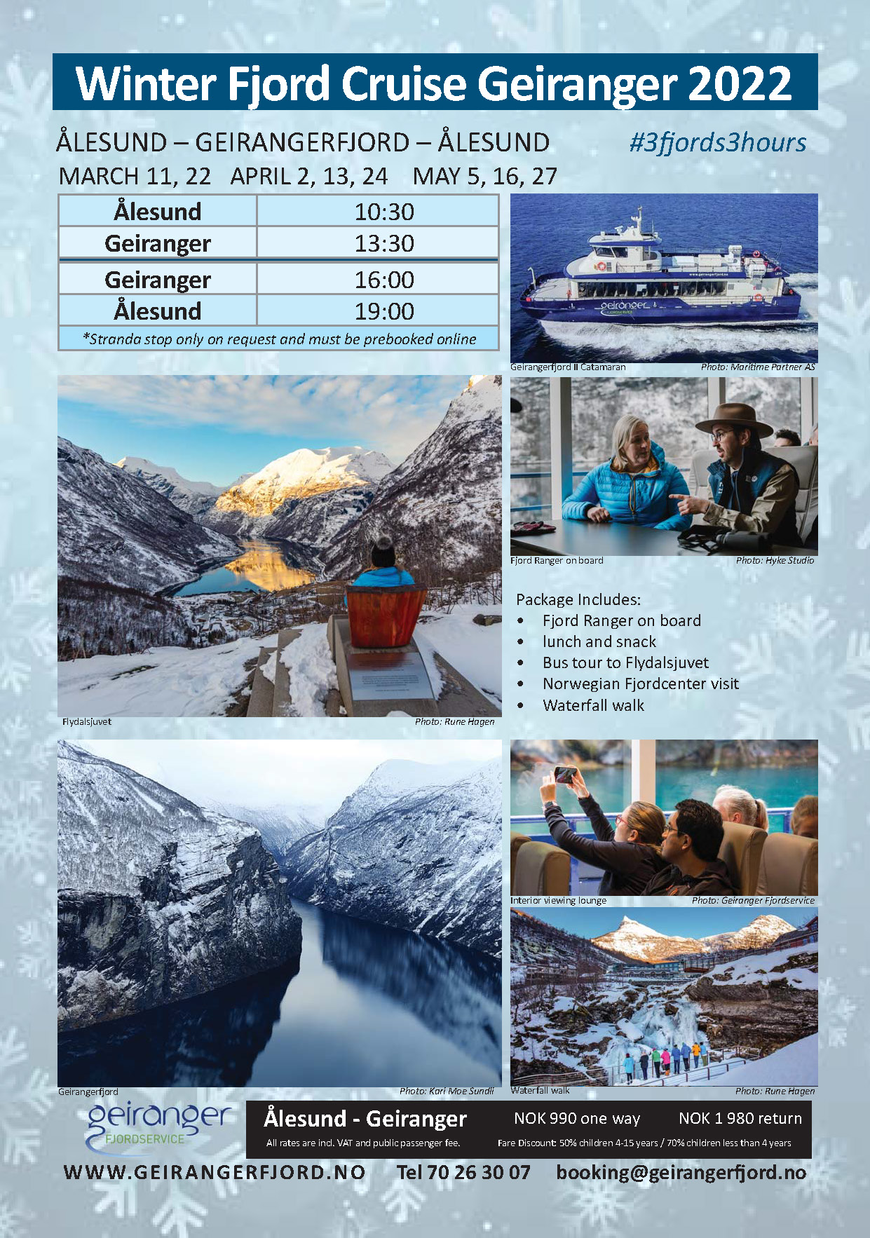 Winter Fjord Cruise Ålesund Geiranger